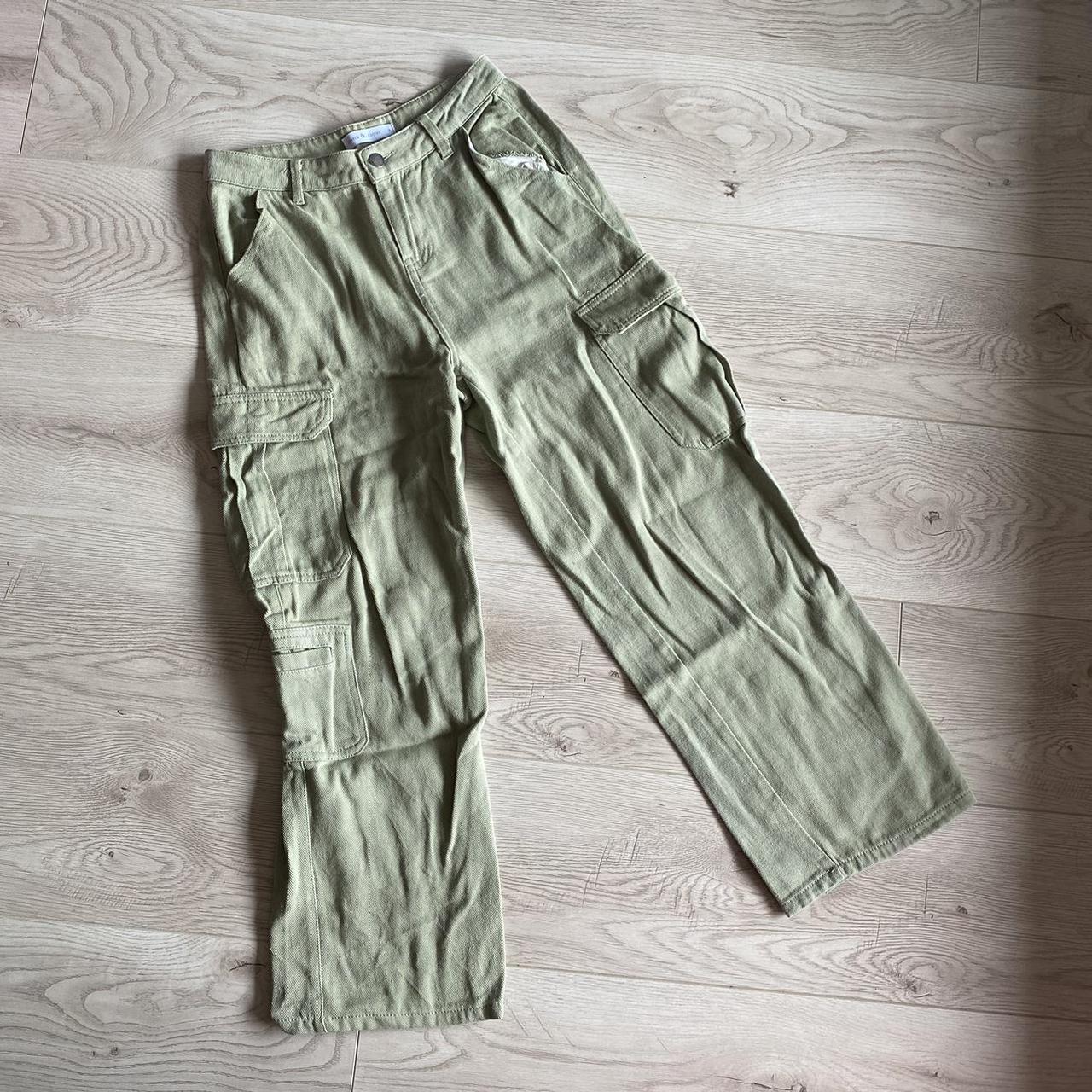 light green cargo pants 🤍 not accepting offers,... | Depop