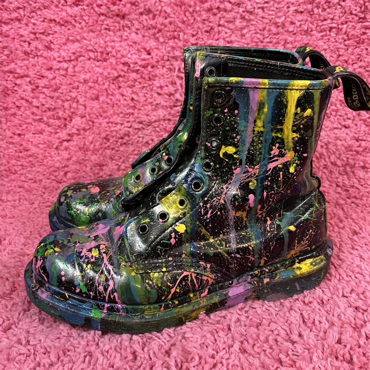 Splatter Paint Doc Marten’s Size 8 Women’s... - Depop