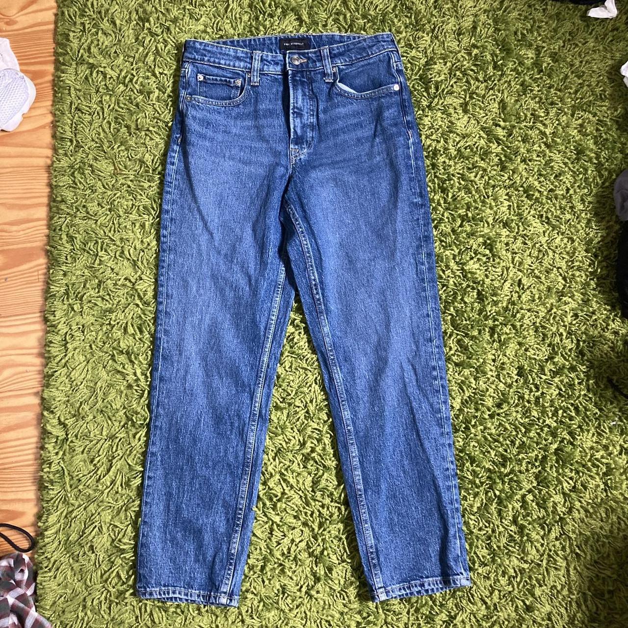 Free Assembly high waist straight leg denim blue... - Depop