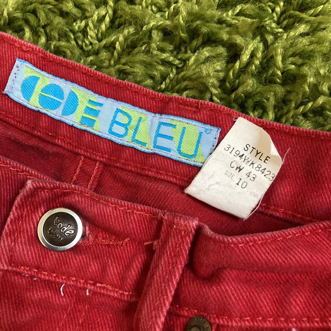 Code Bleu 90s 80s vintage high waist red denim... - Depop
