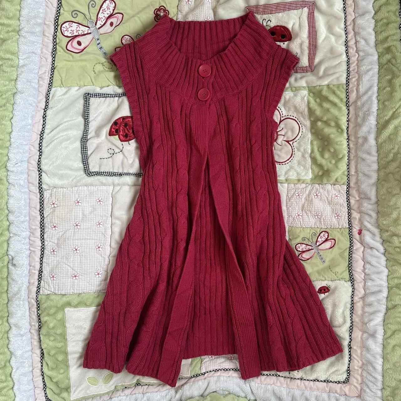 Berry red twee knit vest with buttons Super cute... - Depop