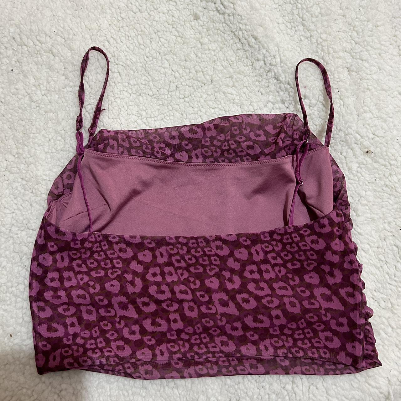 Oh polly pink mesh crop top/ size 10/ great... - Depop