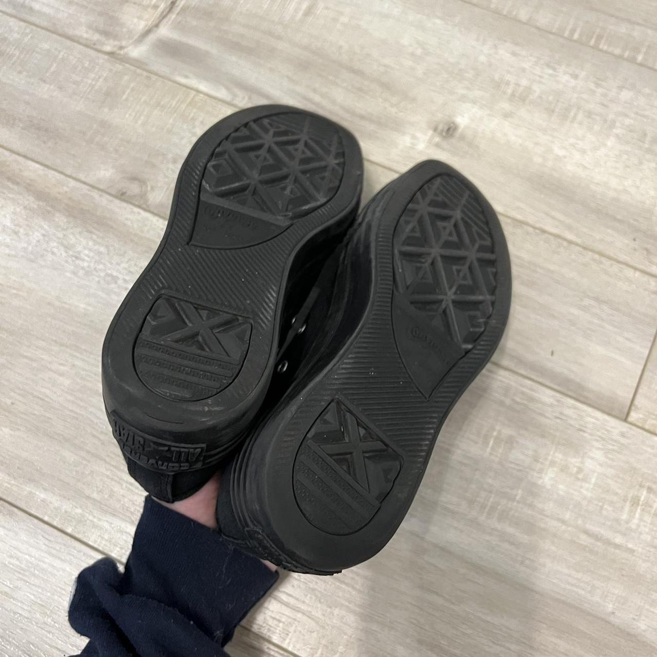 CONVERSE - PLATFORM LOW TOP - BLACK WITH BLACK... - Depop