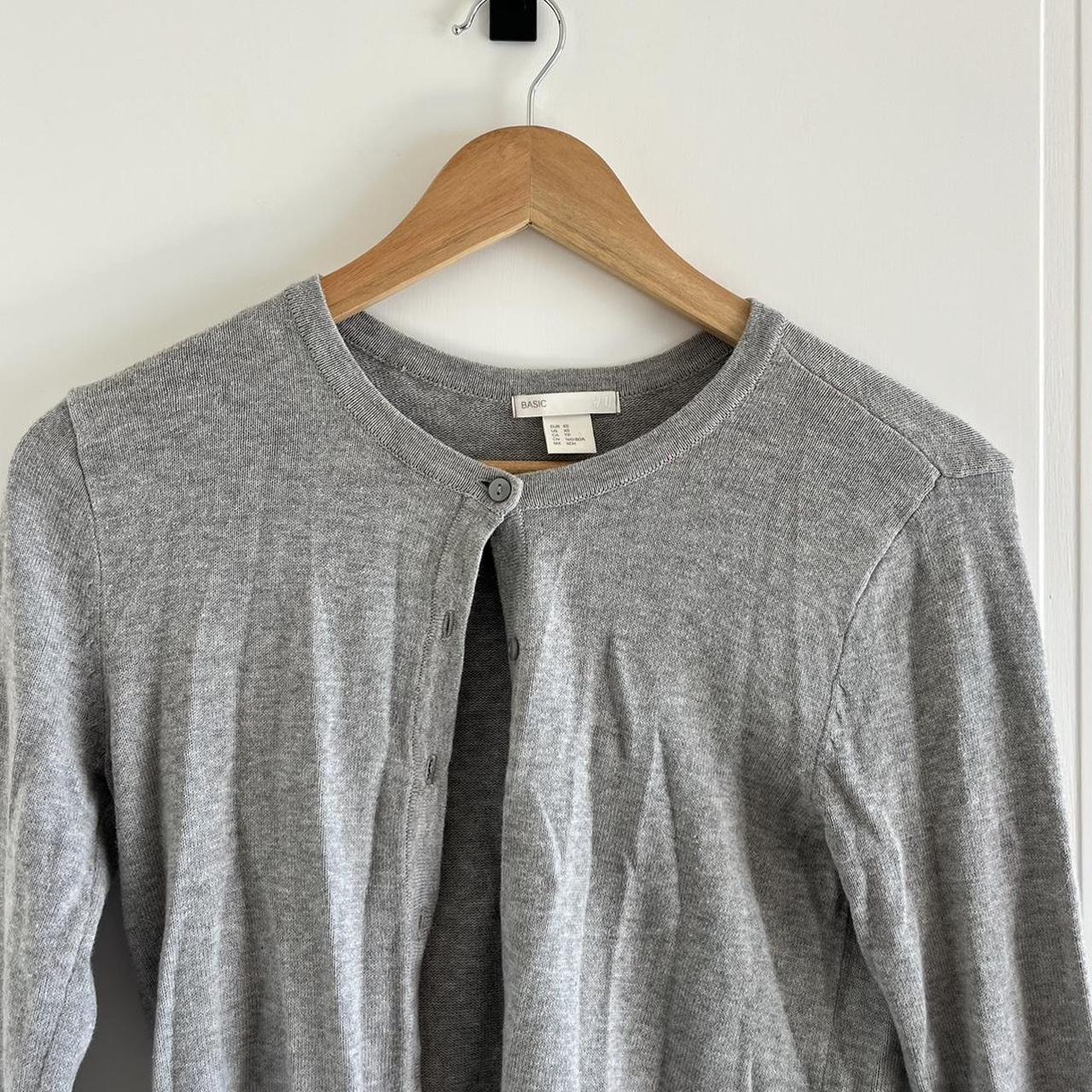 Little preppy grey cardigan Size XS So cute and good... - Depop