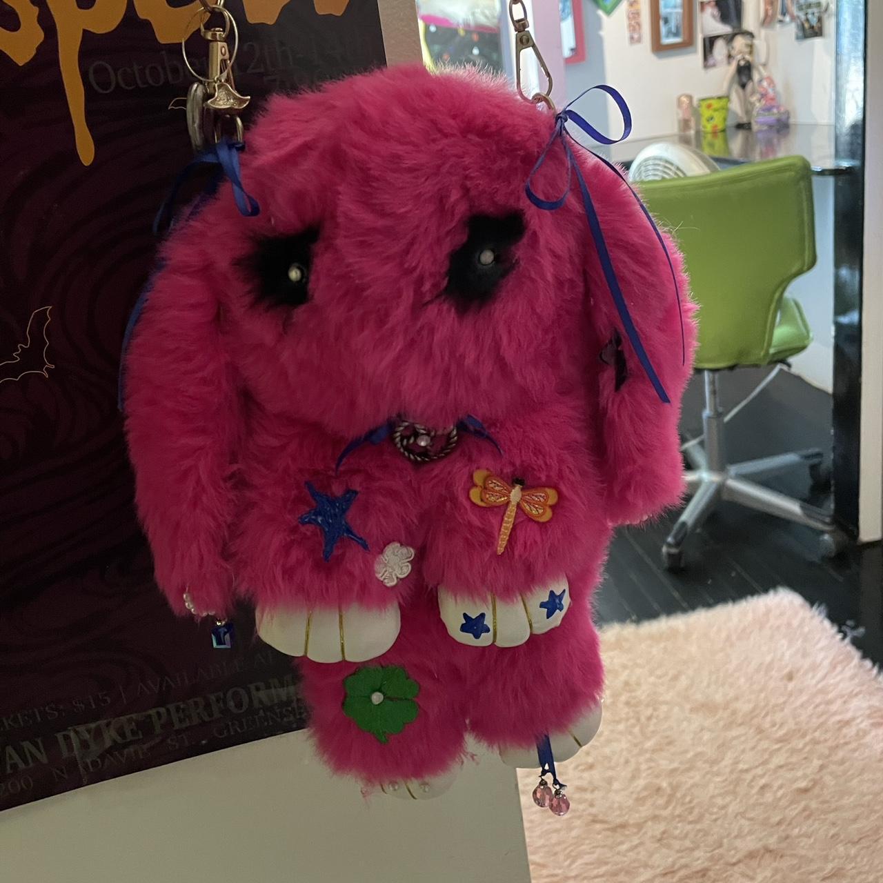 hand designed one of a kind pink bunny bag! with... - Depop