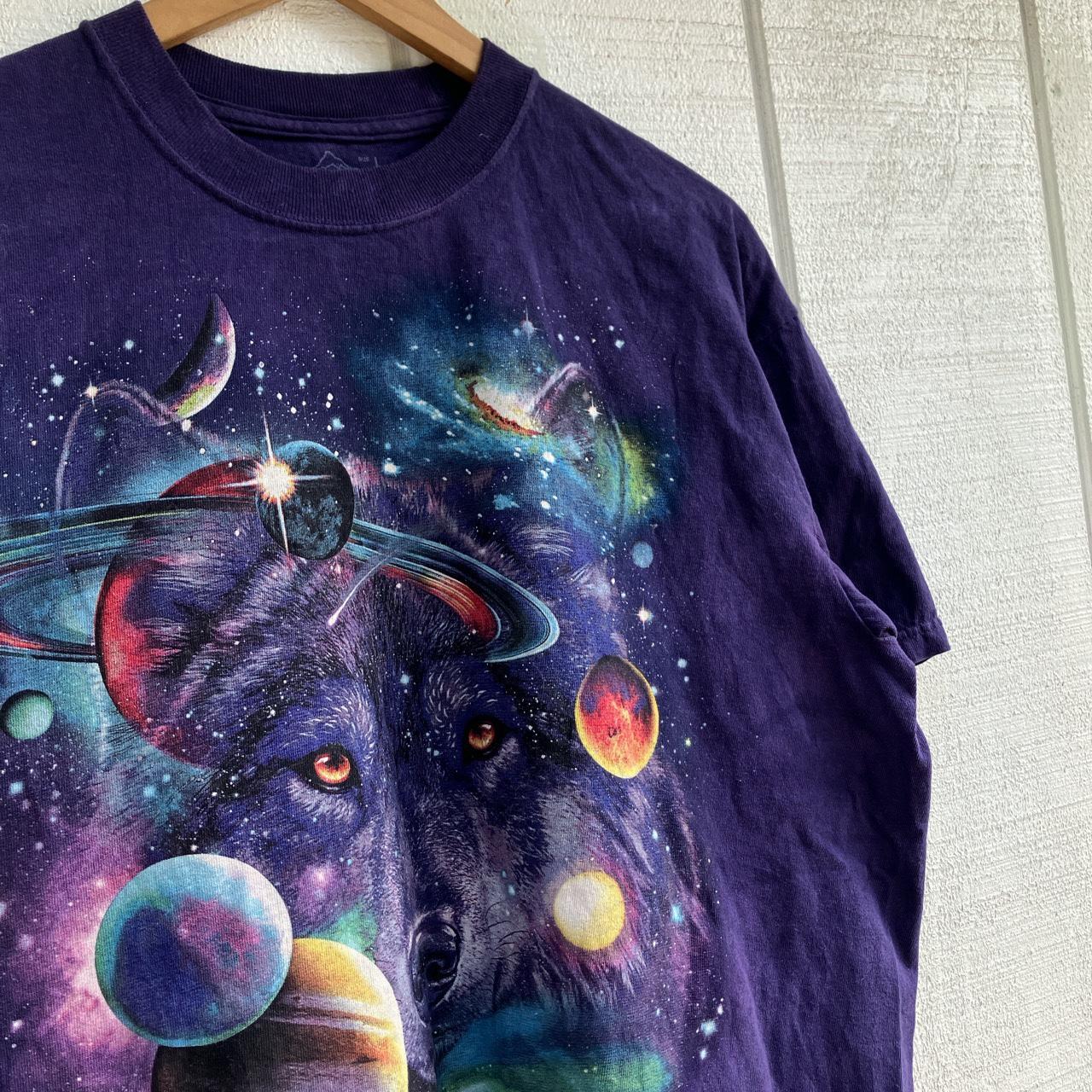 Y2K Wolf Galaxy Tie Dye The Mountain Shirt🔥 No... - Depop