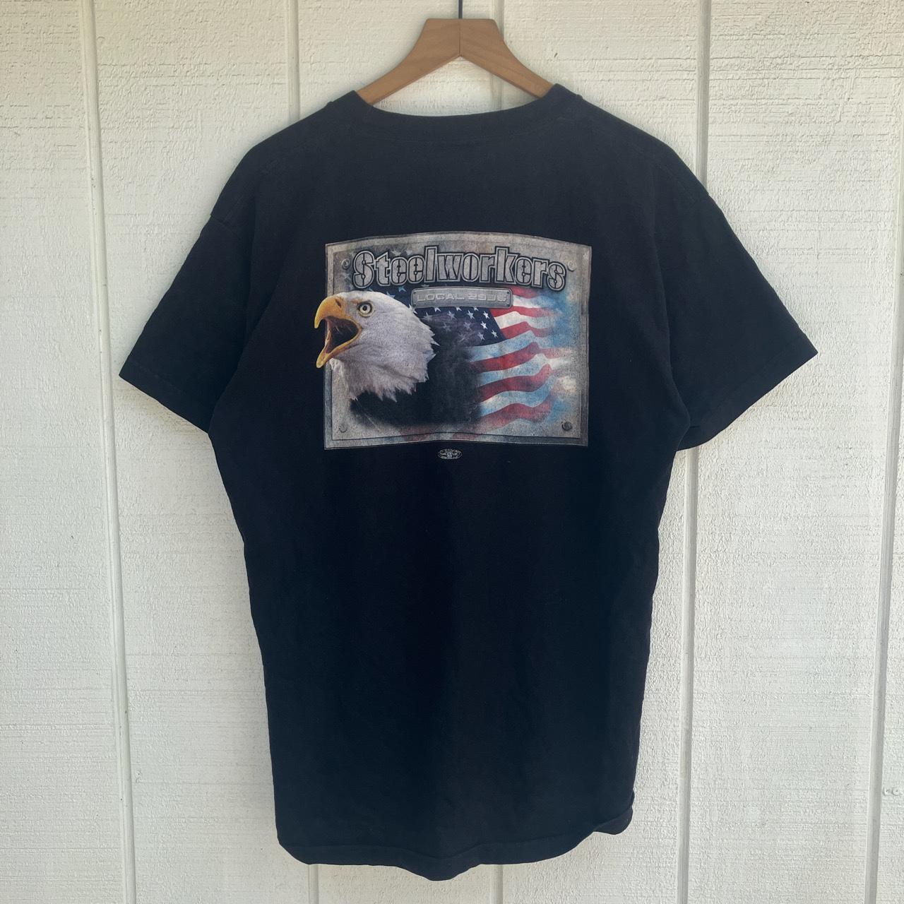 Y2K Steelworkers Eagles Shirt🔥 No holes, minor flaws... - Depop