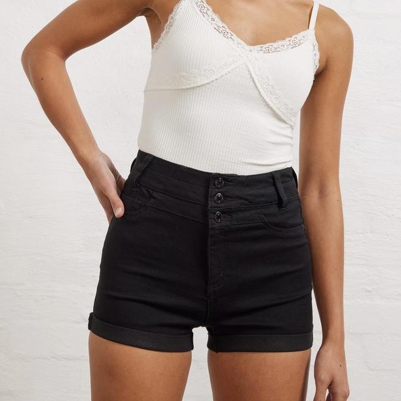 Jayjays - Flattering black high-rise shorts Good... - Depop