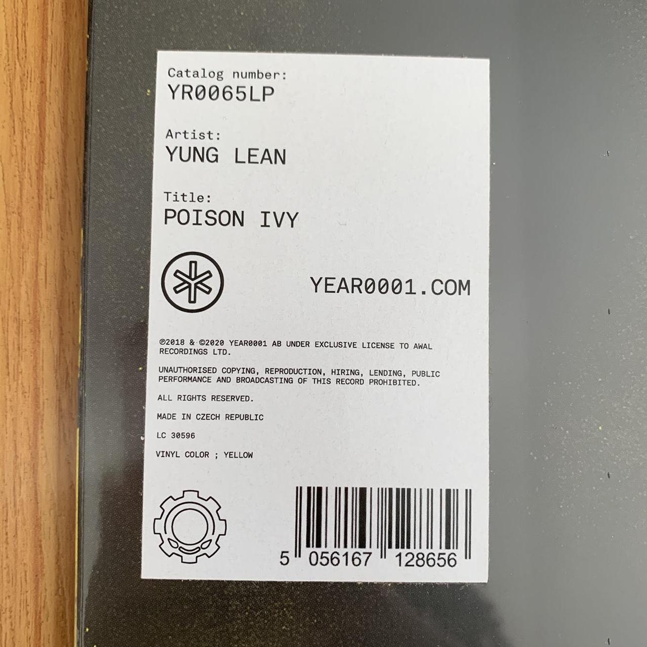 Yung Lean Poison Ivy Yellow Colored Vinyl LP new... - Depop