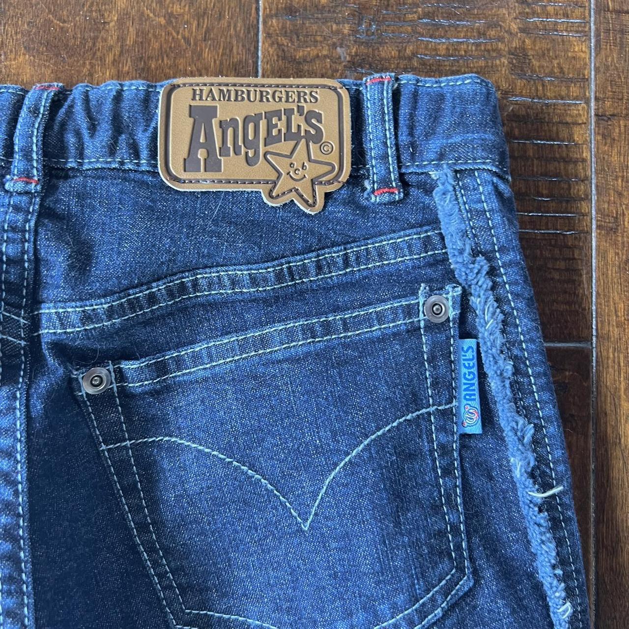 angel blue “hamburger” jeans super cute with red... - Depop
