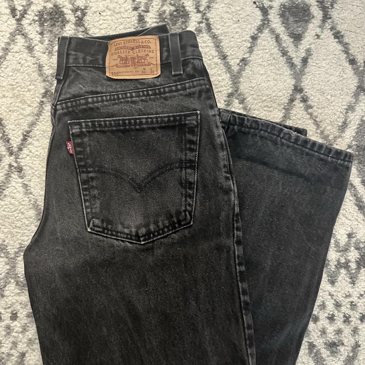 black washed levi’s jeans. 550 relaxed fit. size 30w... - Depop