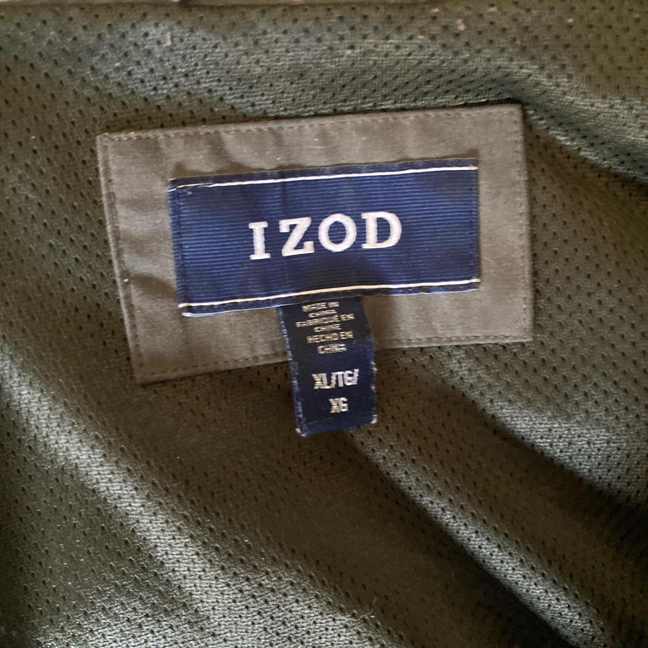 IZOD army green bomber jacket! size xl. has two... | Depop