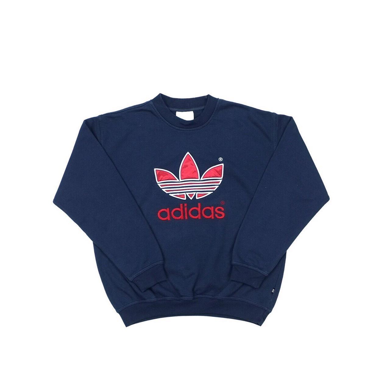 Vintage 90s Adidas crew neck jumper / sweater.... - Depop
