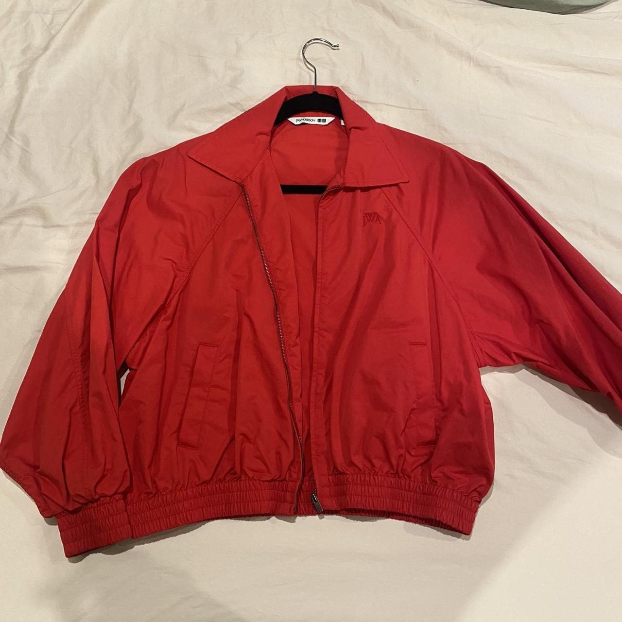 Uniqlo red bomber jacket, fits xs. Never worn - Depop