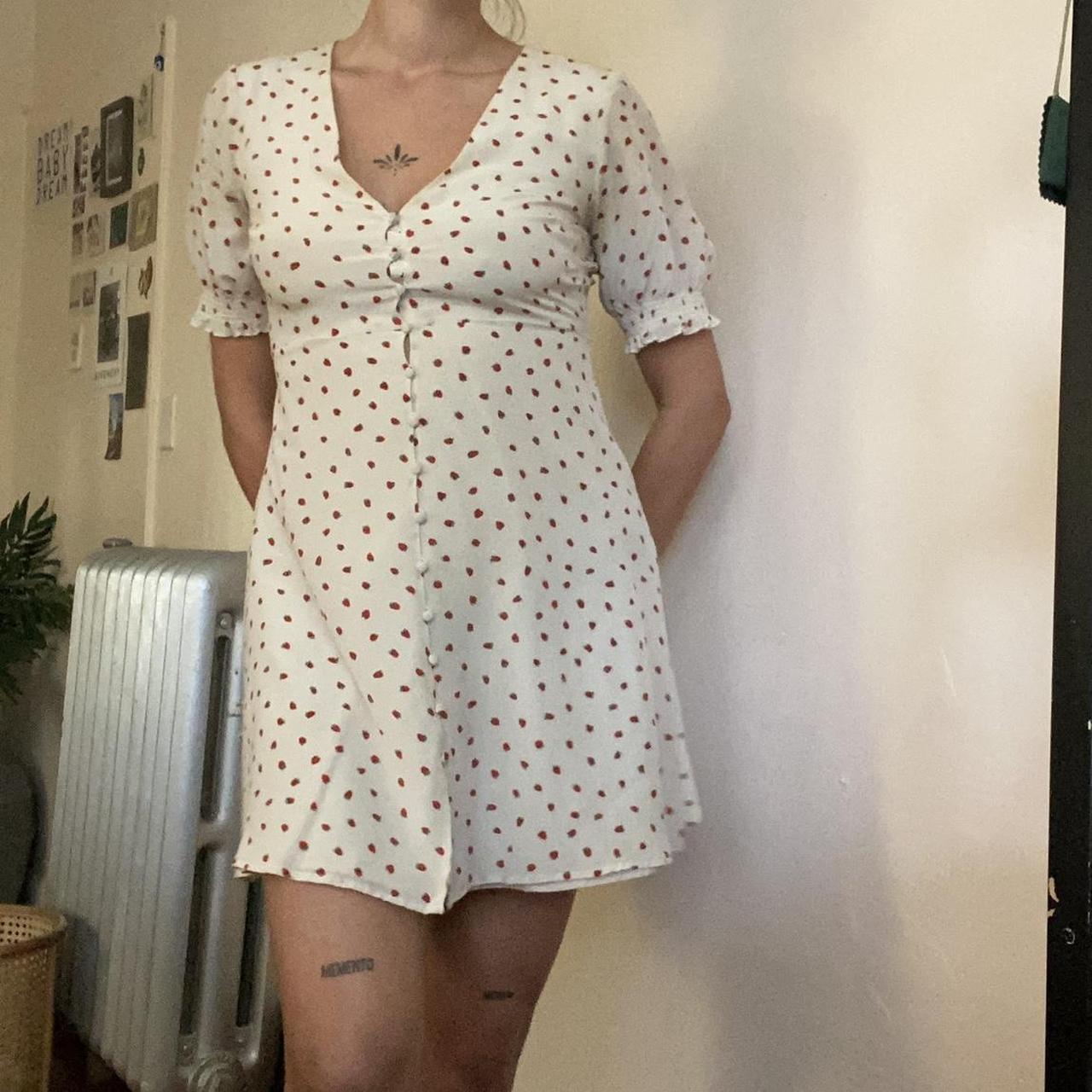 Beautiful Strawberry Cottage Core Dress With The Depop