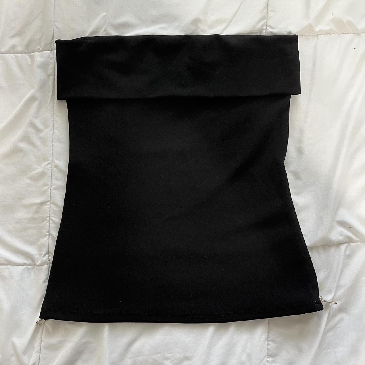 💋VIRAL ZARA ZIP FOLD OVER TUBE TOP💋 - Zara Brand -... | Depop