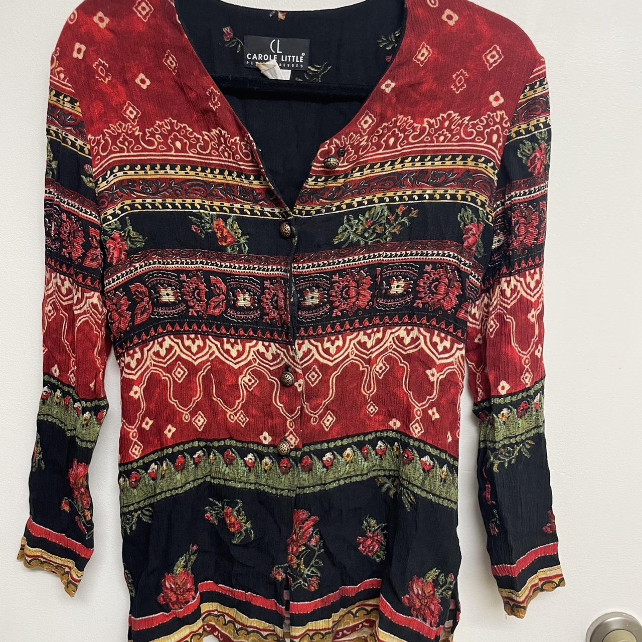 amazing patterned blouse !! Fun to wear over... - Depop