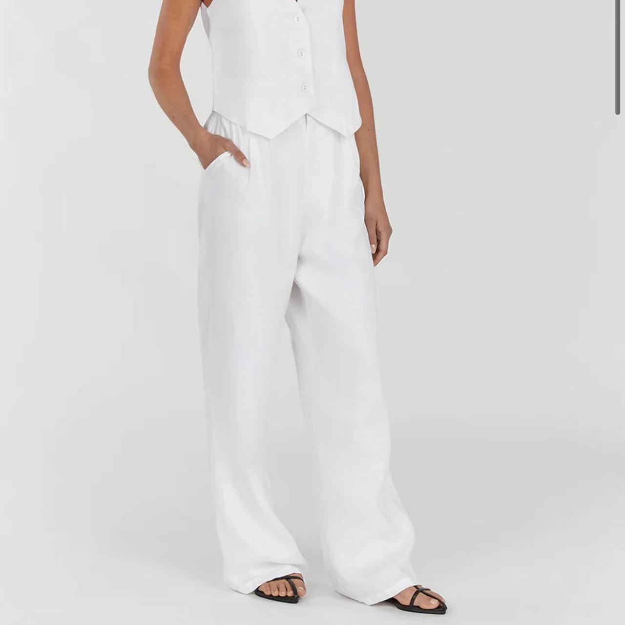 DISSH - NORAH WHITE LINEN SET - BOTH AU 8 - clasp... - Depop