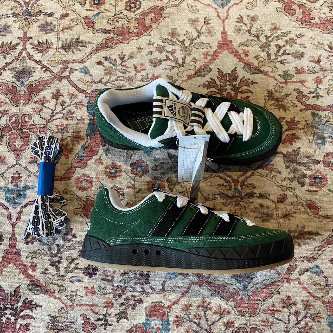 Green and black dark adidas Adimatic Yunk trainers... - Depop