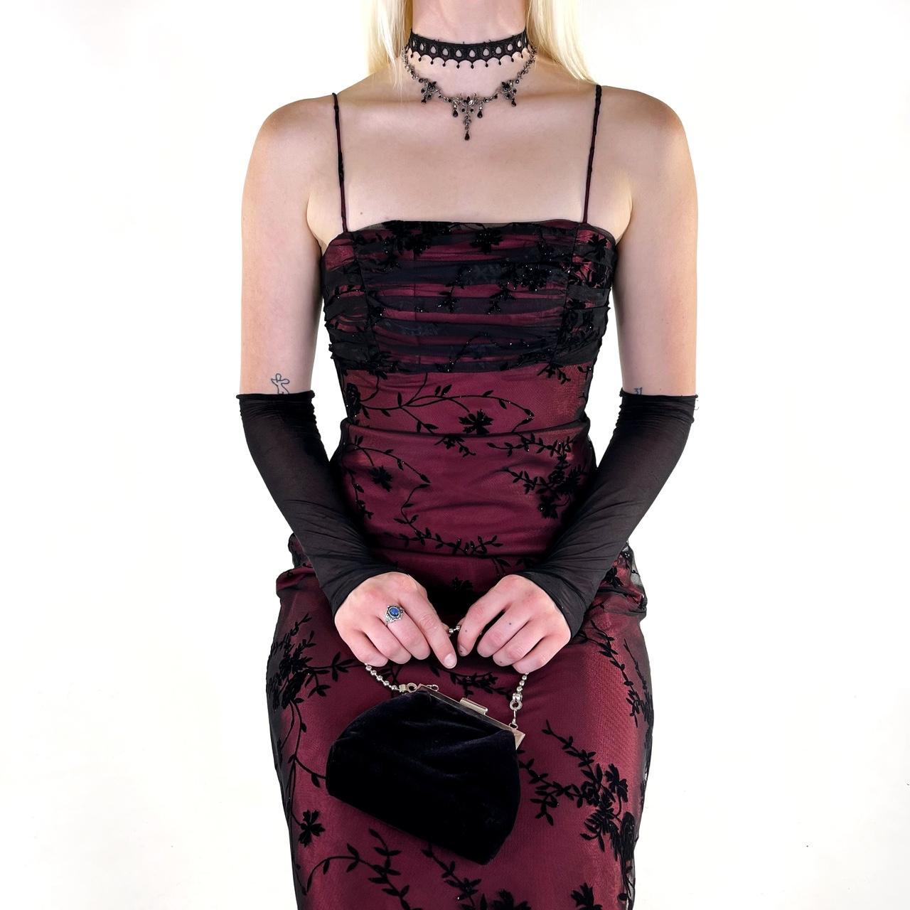 90s goth princess ruched prom gown 🧛‍♀️🖤 🥀 romantic &... - Depop