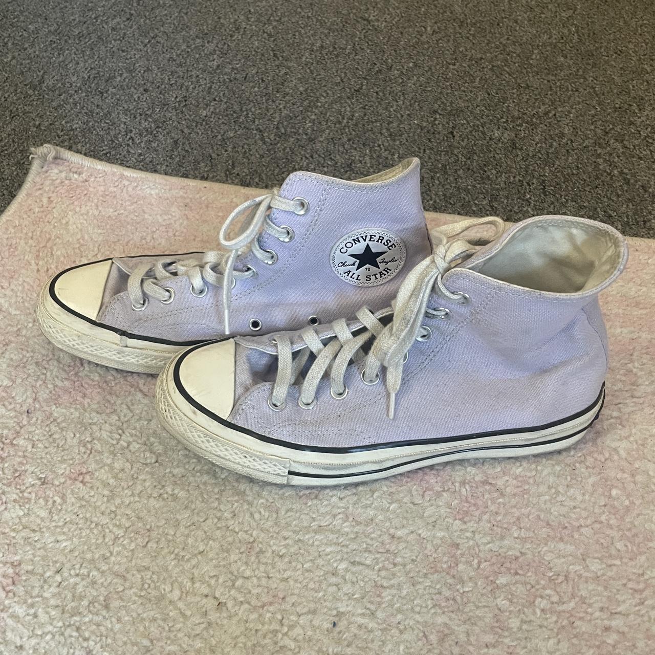 lilac/lavender converse chuck 70s. great condition,... - Depop