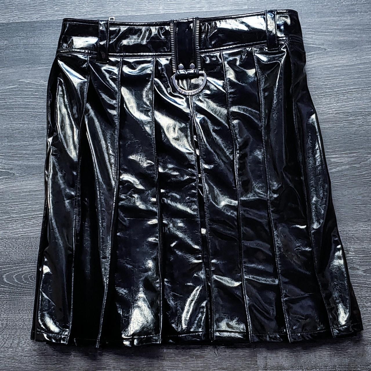 Vintage Lip Service men's classic black PVC kilt.... - Depop