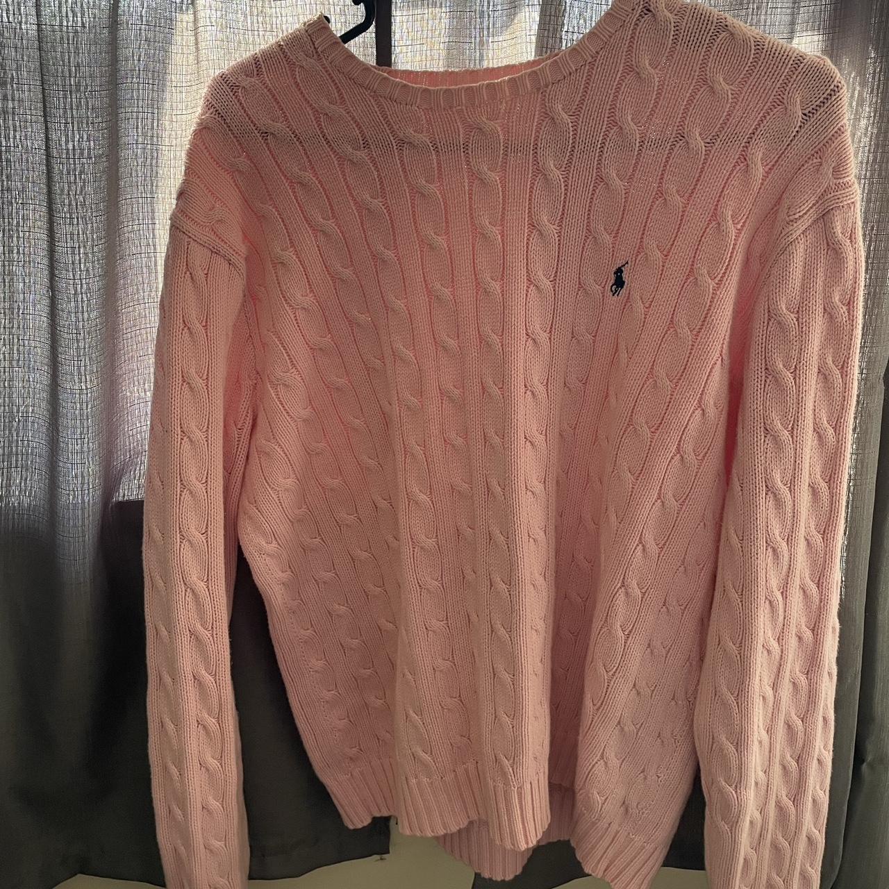 pink polo knit 🎀 medium weight to it very cute for... - Depop