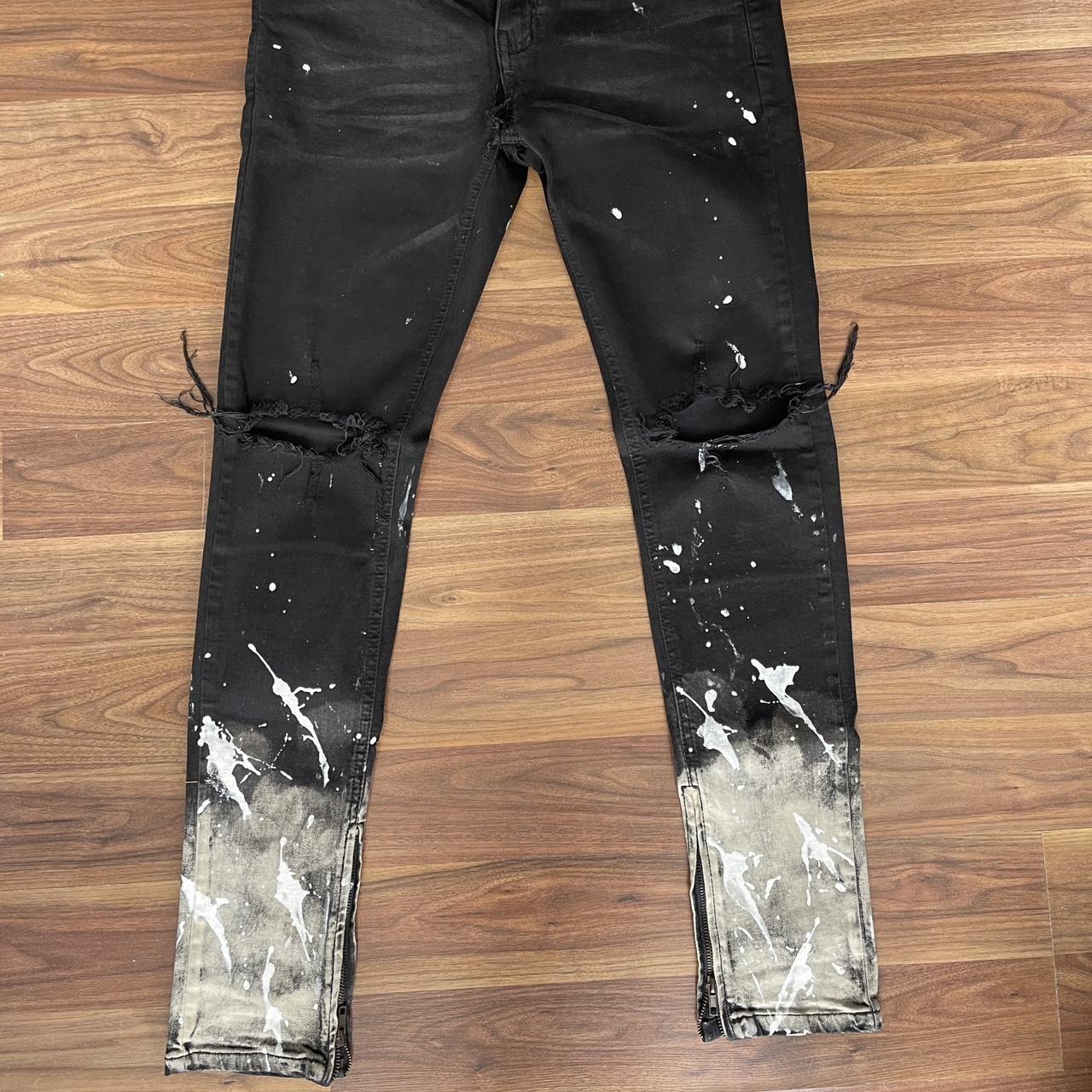 UNKNOWN PAINT SPLASH JEANS CONDITION- GREAT - Depop