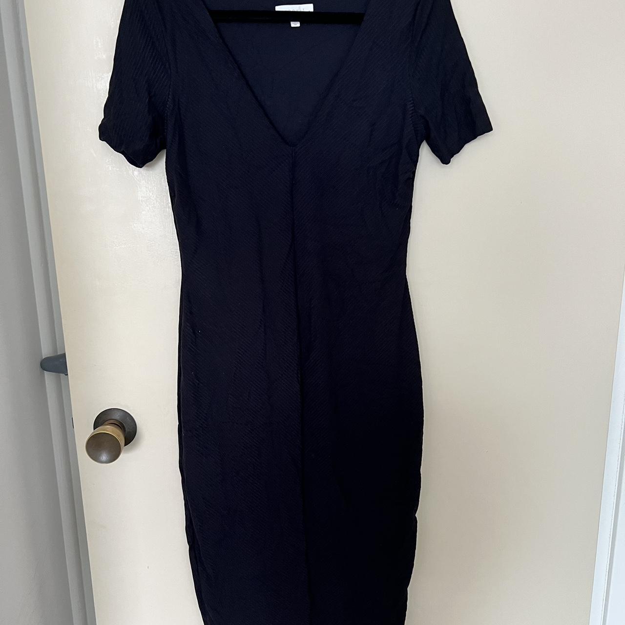 Kookai black bodycon midi dress, fit size 10-12 - Depop