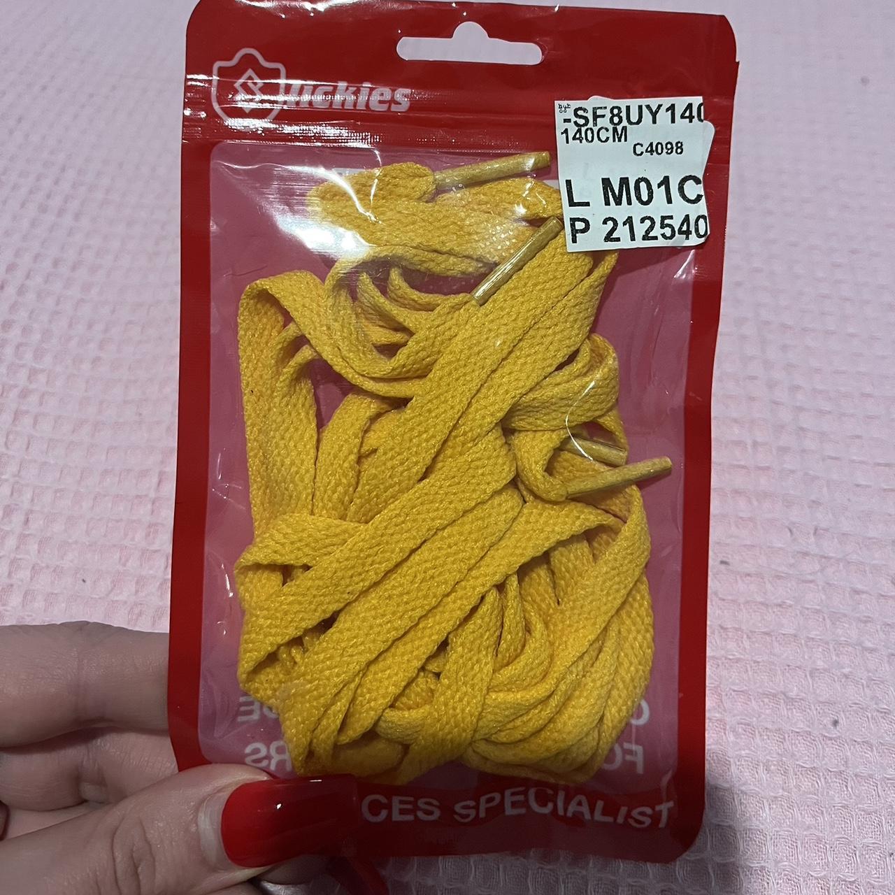 jordan 1 yellow shoe laces perfect condition... - Depop