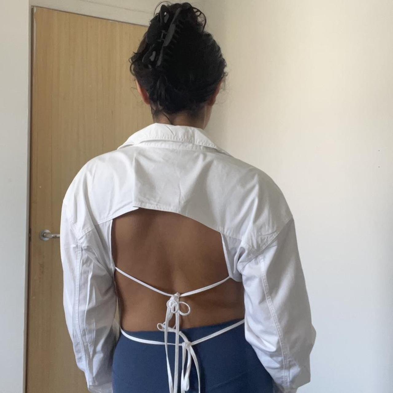Zara white backless shirt Size medium would fit... | Depop