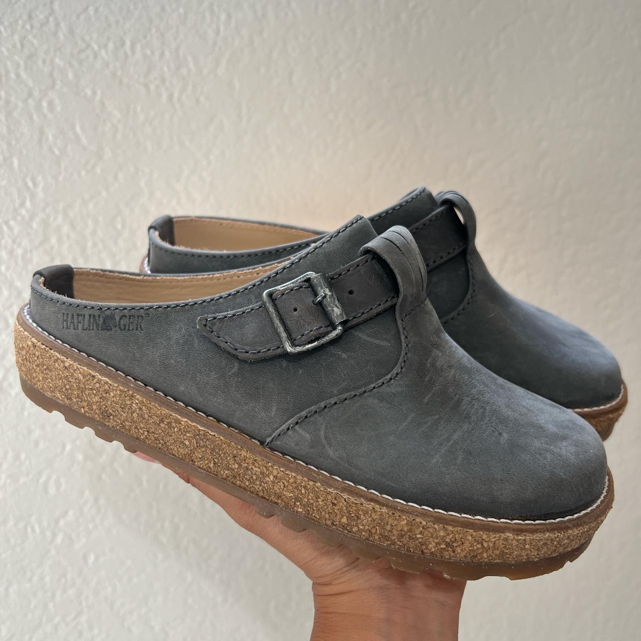 Haflinger gray slip on clogs, real leather new with... - Depop