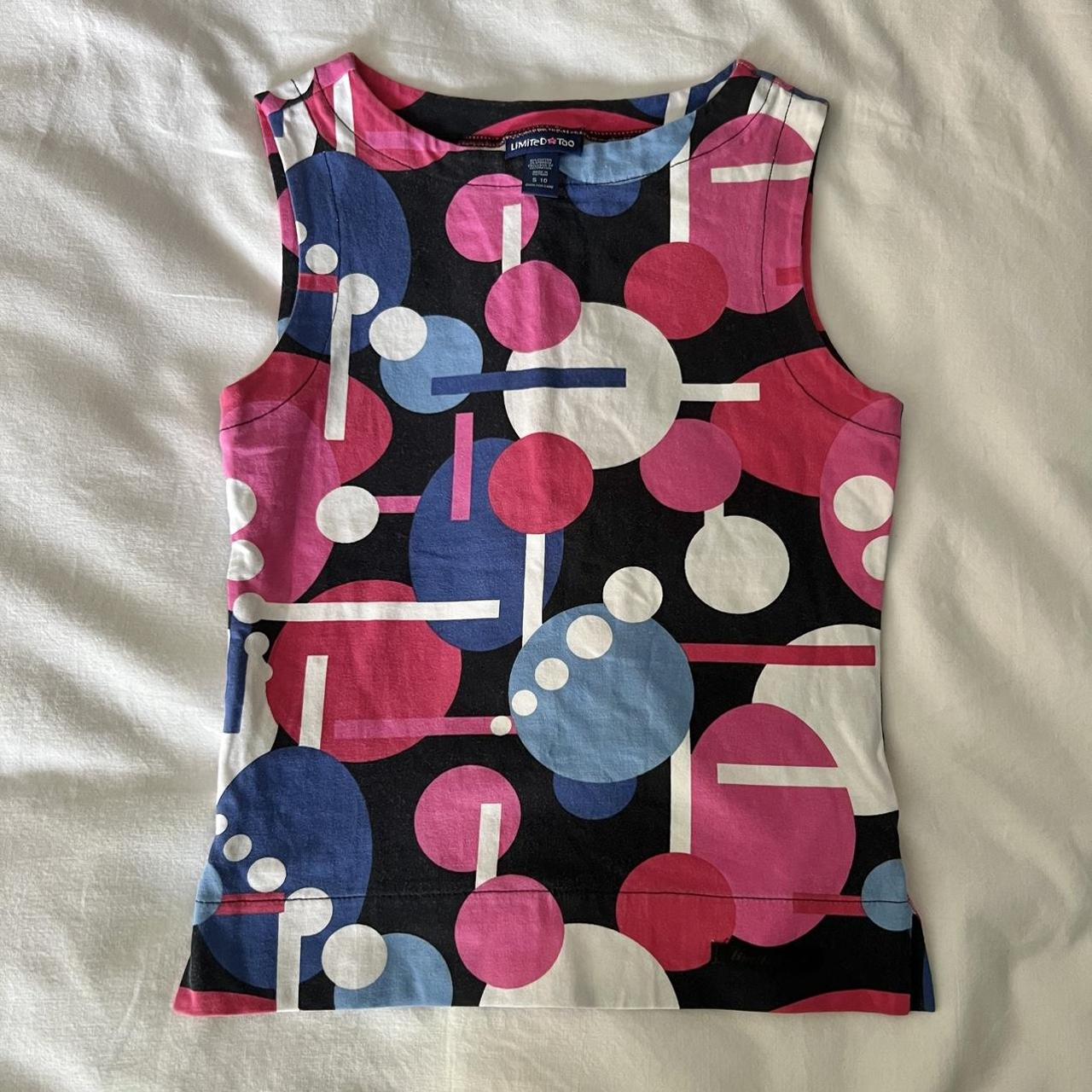 Limited Too Women's Pink and Black Vest | Depop