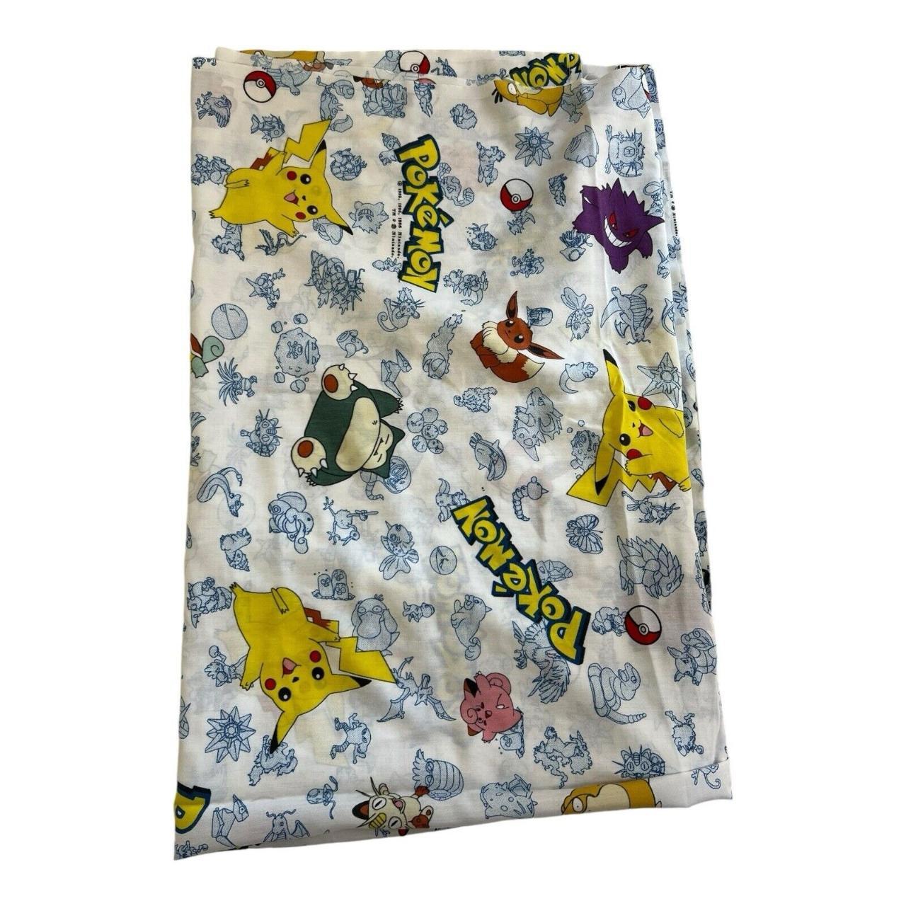 Vintage 1998 Nintendo Pokémon Flat Bed Sheet 90x82... | Depop
