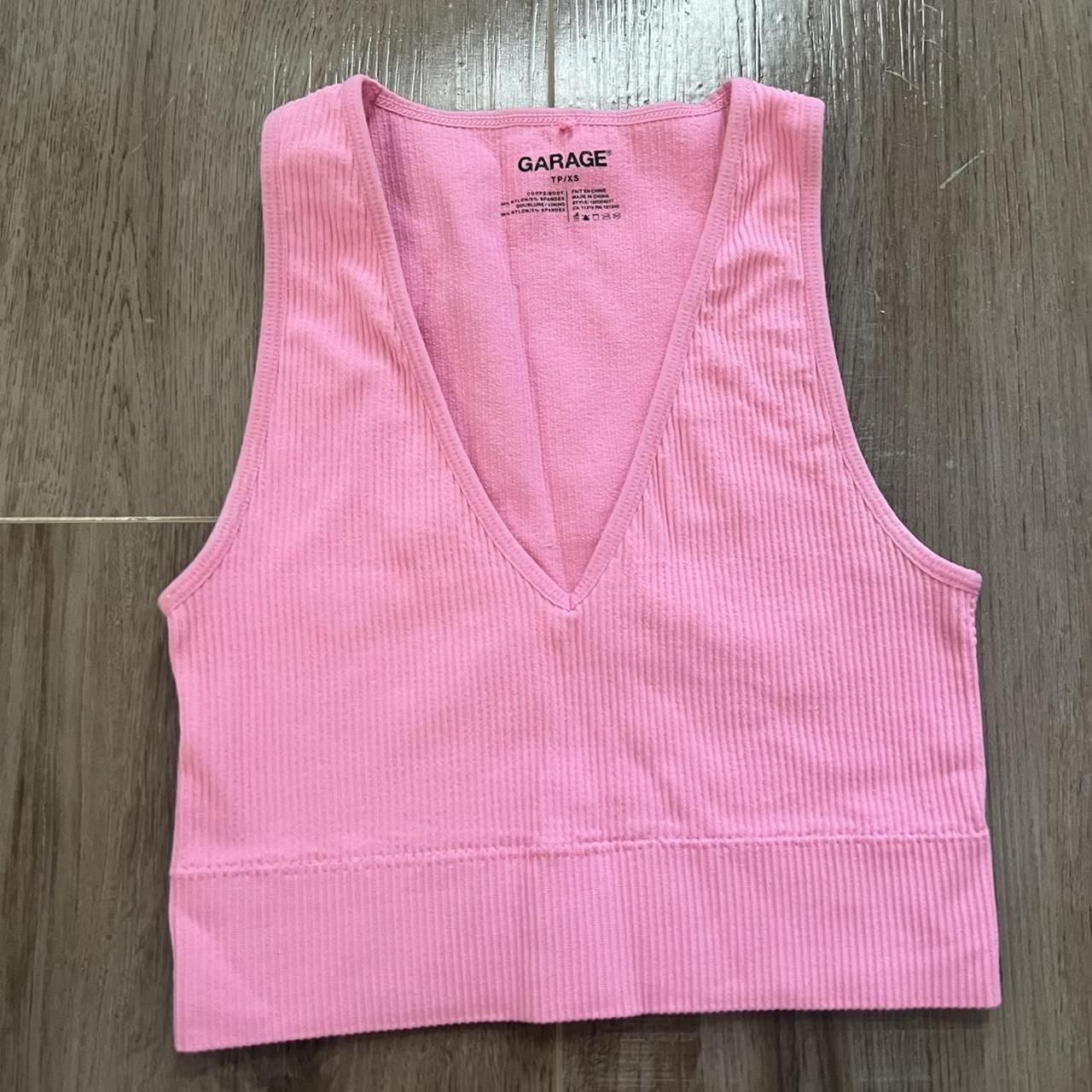 Garage Women's Pink Crop-top | Depop