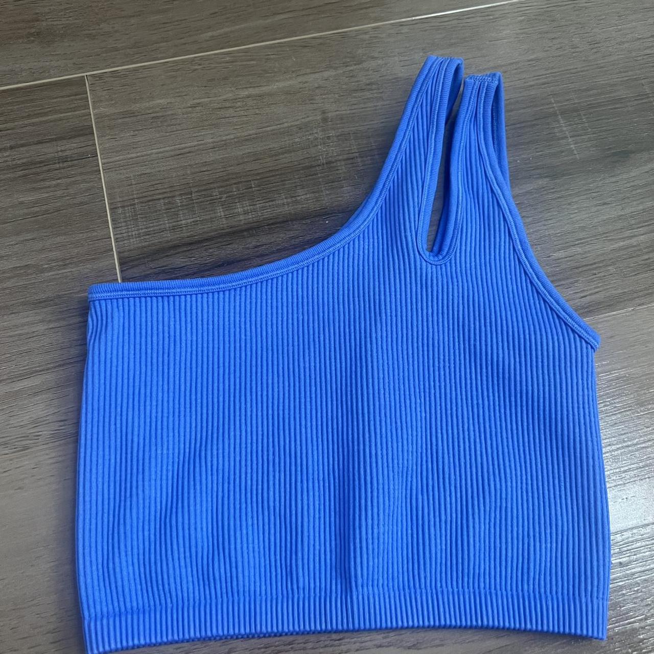 Aerie Women's Blue Crop-top | Depop