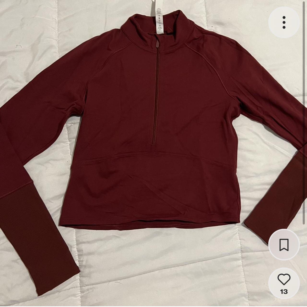 lululemon maroon half zip, size 4 (had to re-list) - Depop
