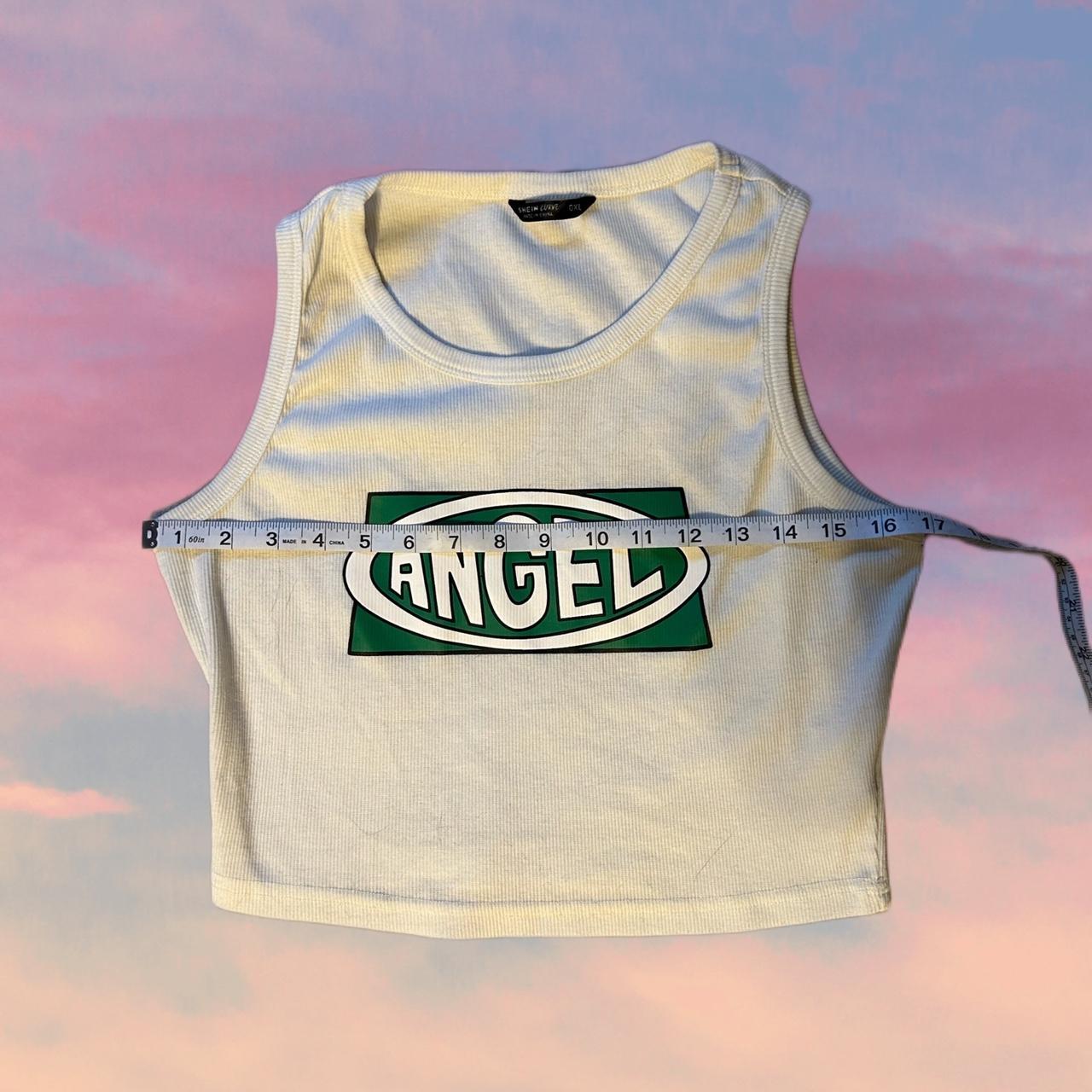 Angel crop top ˖°. ⋆ Rarely worn ⋆ Ribbed... - Depop