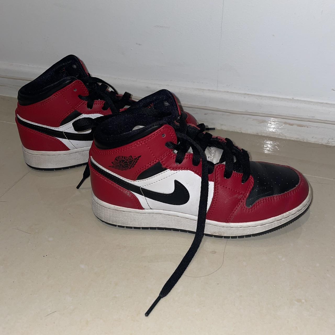 Red and black Chicago Jordan 1s Size 3.5 Amazing... - Depop