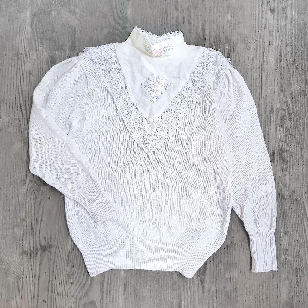 💐 ANGELIC VICTORIAN SWEATER BLOUSE 💐 80's 90's... | Depop