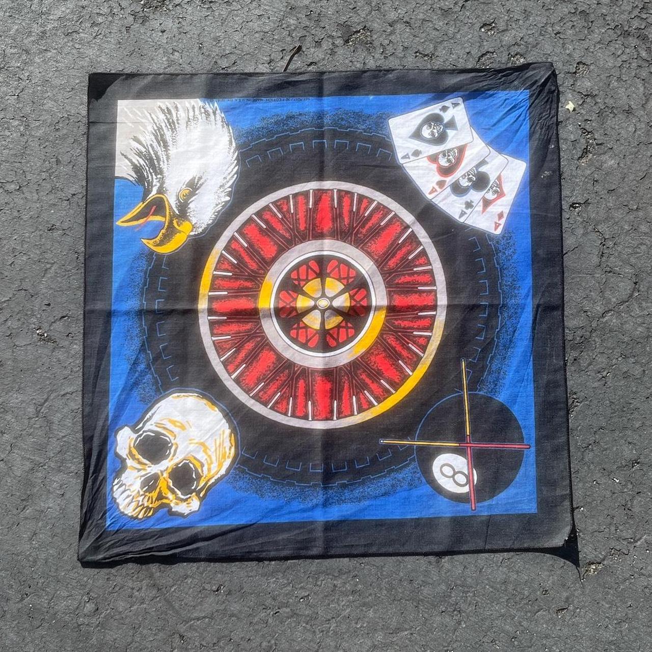 80’s Biker Bandana 21 x 21 - Depop