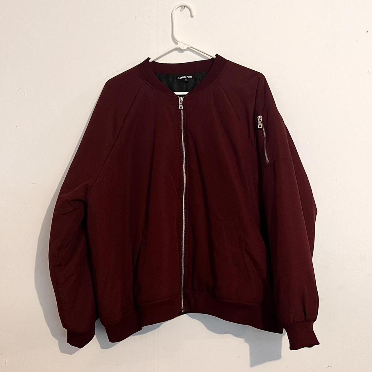 maroon red vip up bomber jacket 🍓 size 1x ! tags... - Depop
