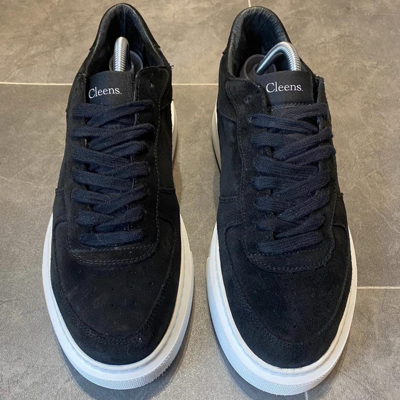 Mens Cleens trainers 👟 Size 8UK 🇬🇧 Black suede with... - Depop