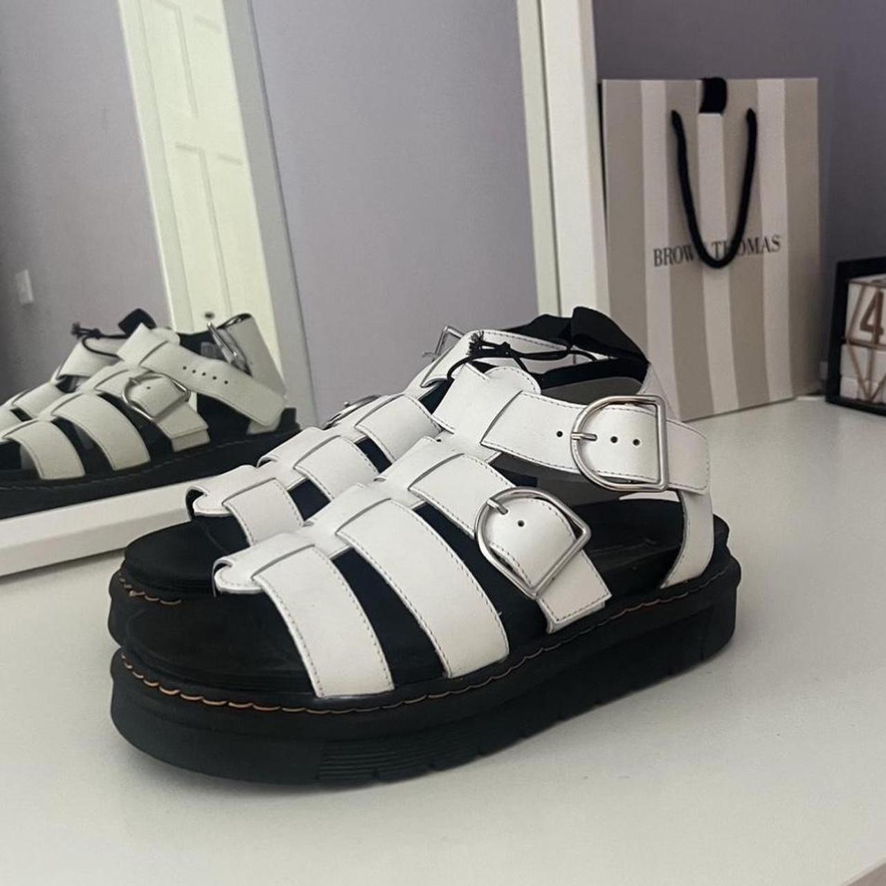 Brand new white doc Martin style sandals uk 6 never... - Depop