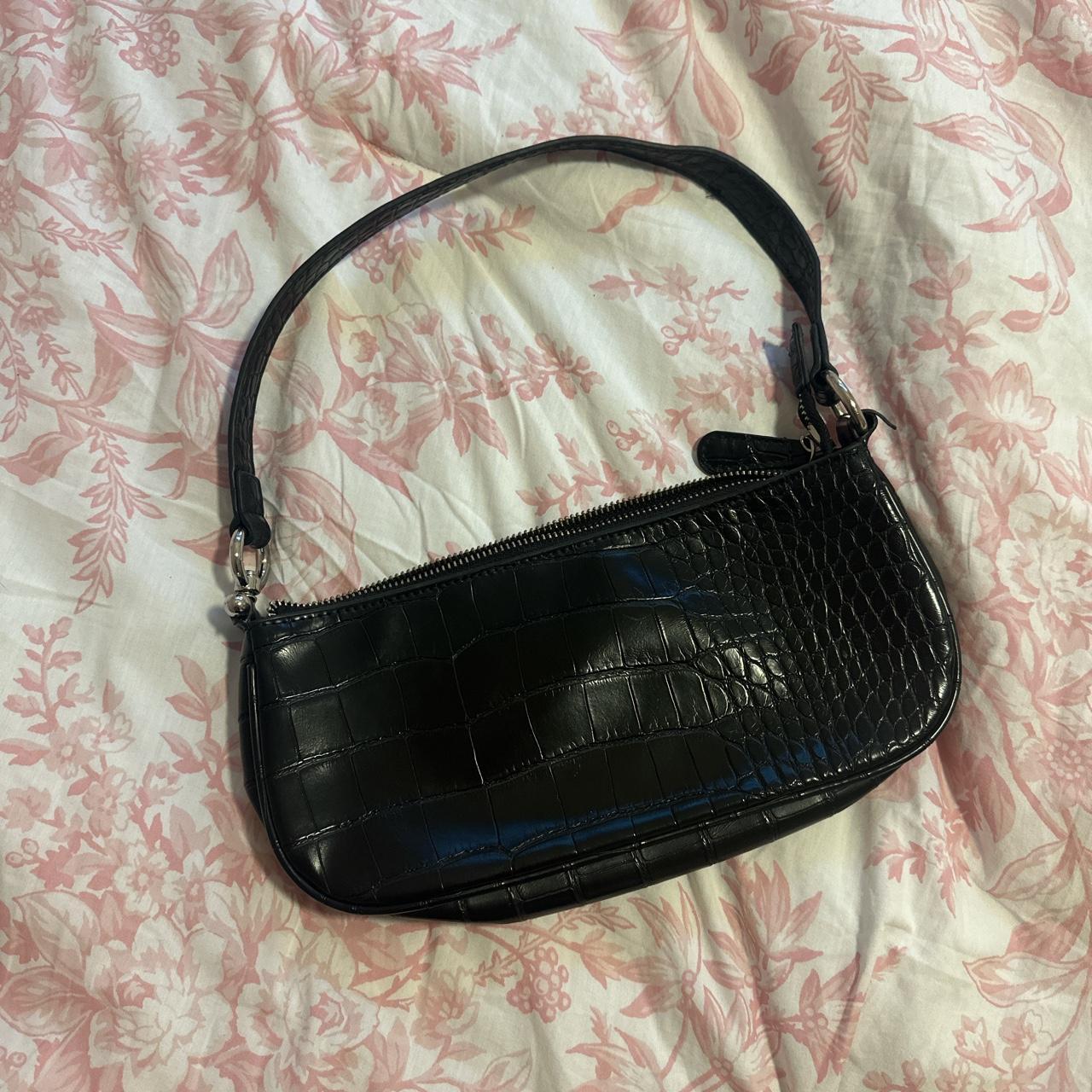 black snake skin shoulder bag perfect bag and goes... - Depop