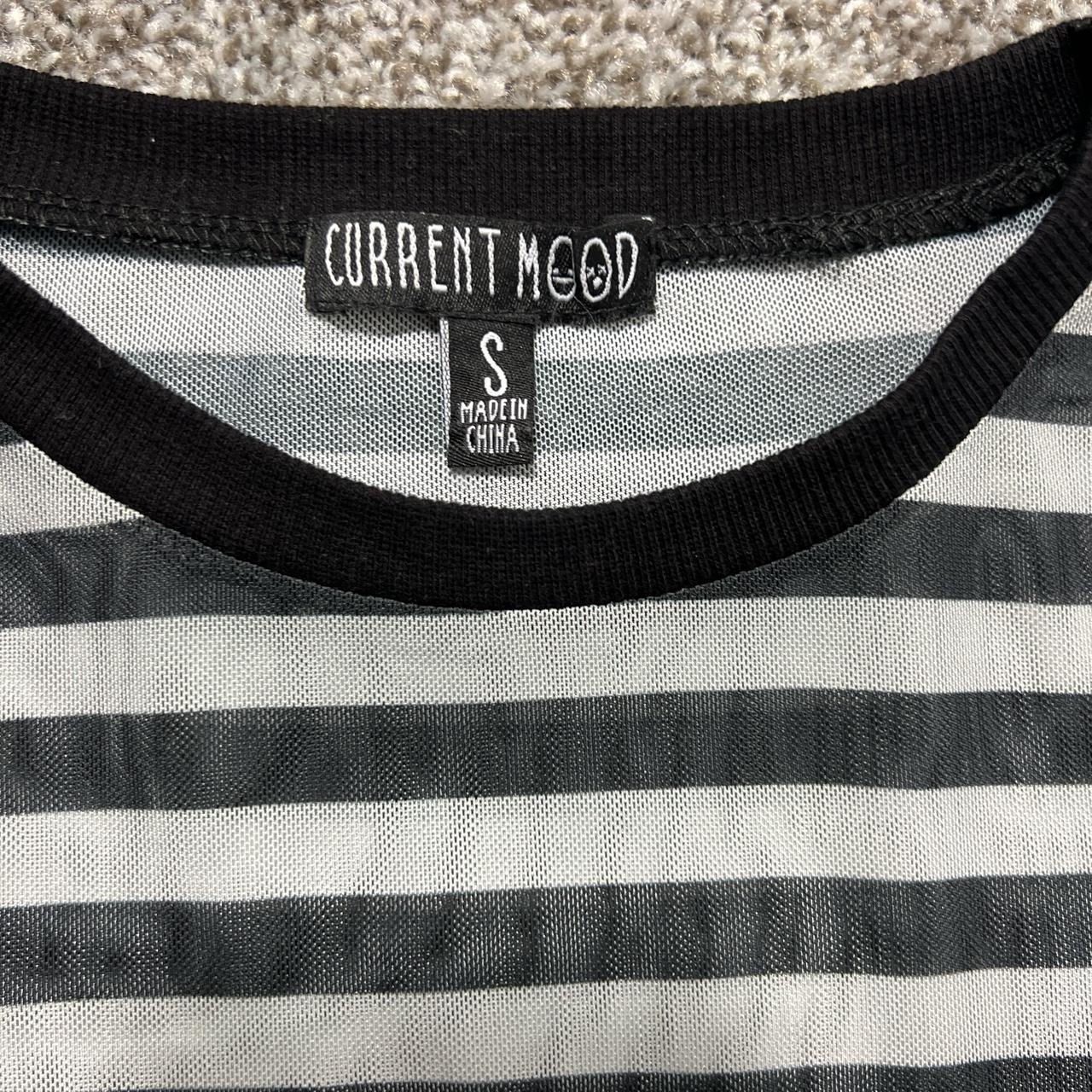Black and white striped mesh top Size// small... - Depop