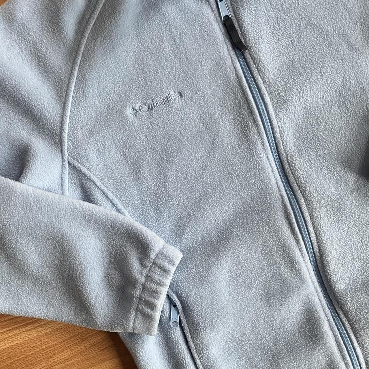 Columbia Light Blue Fleece Full Zip Jacket Size:... - Depop