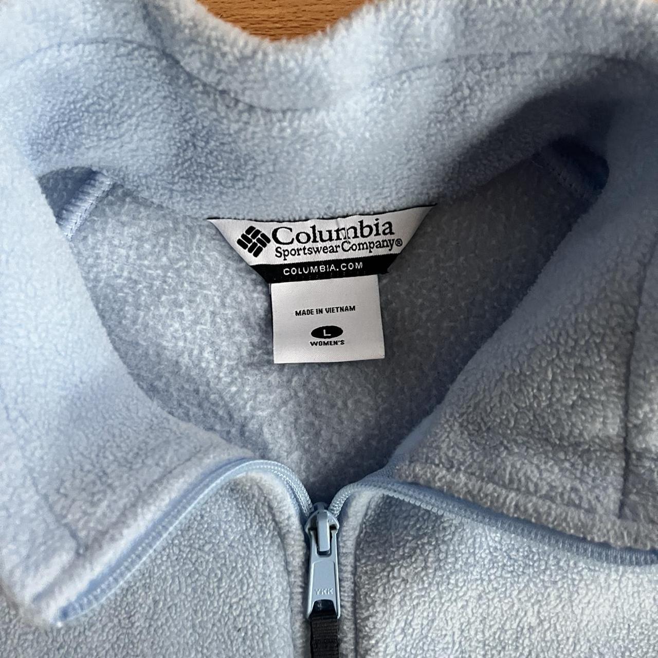 Columbia Light Blue Fleece Full Zip Jacket Size:... - Depop