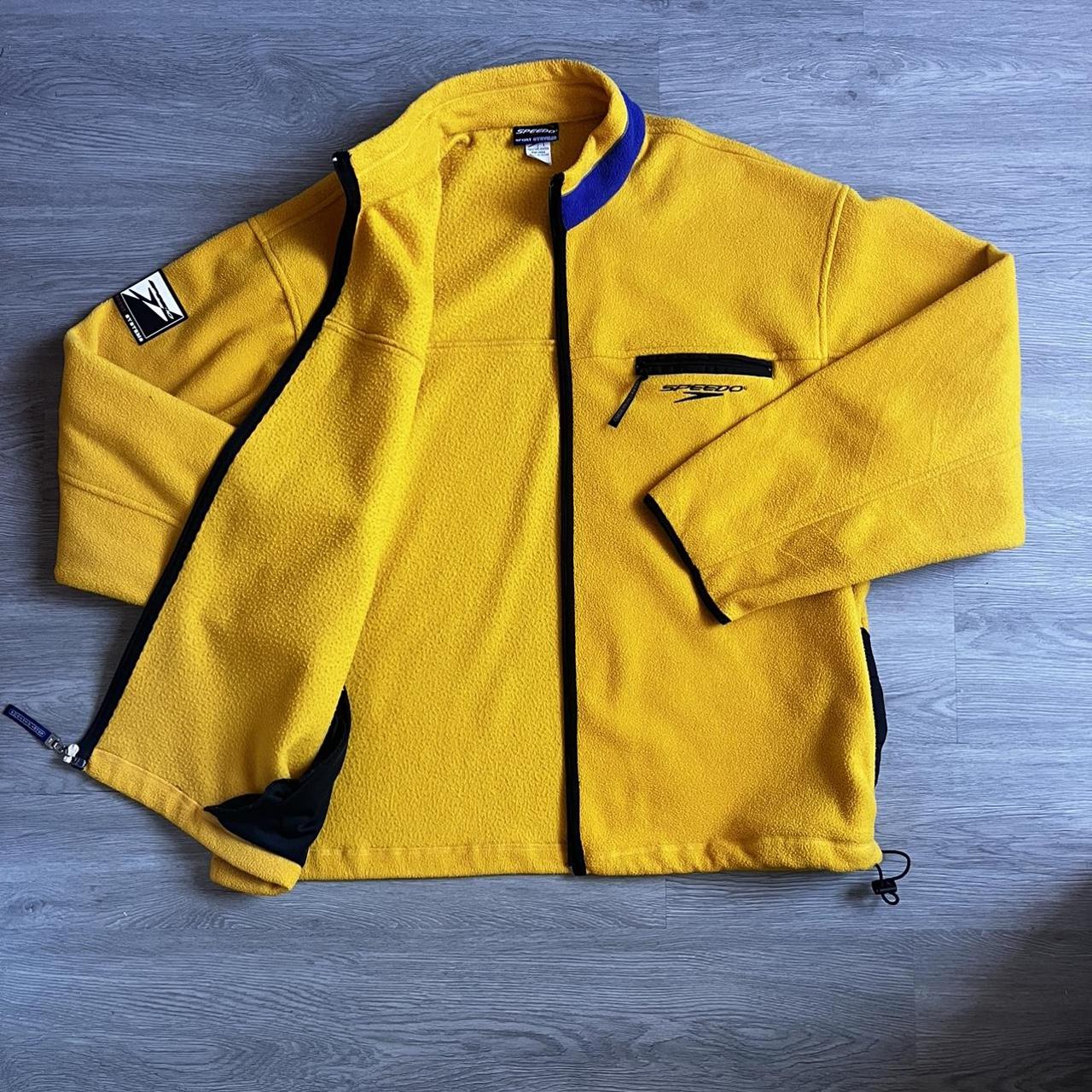 Vintage Full Zip Yellow Speedo Jacket 90s Size:... - Depop