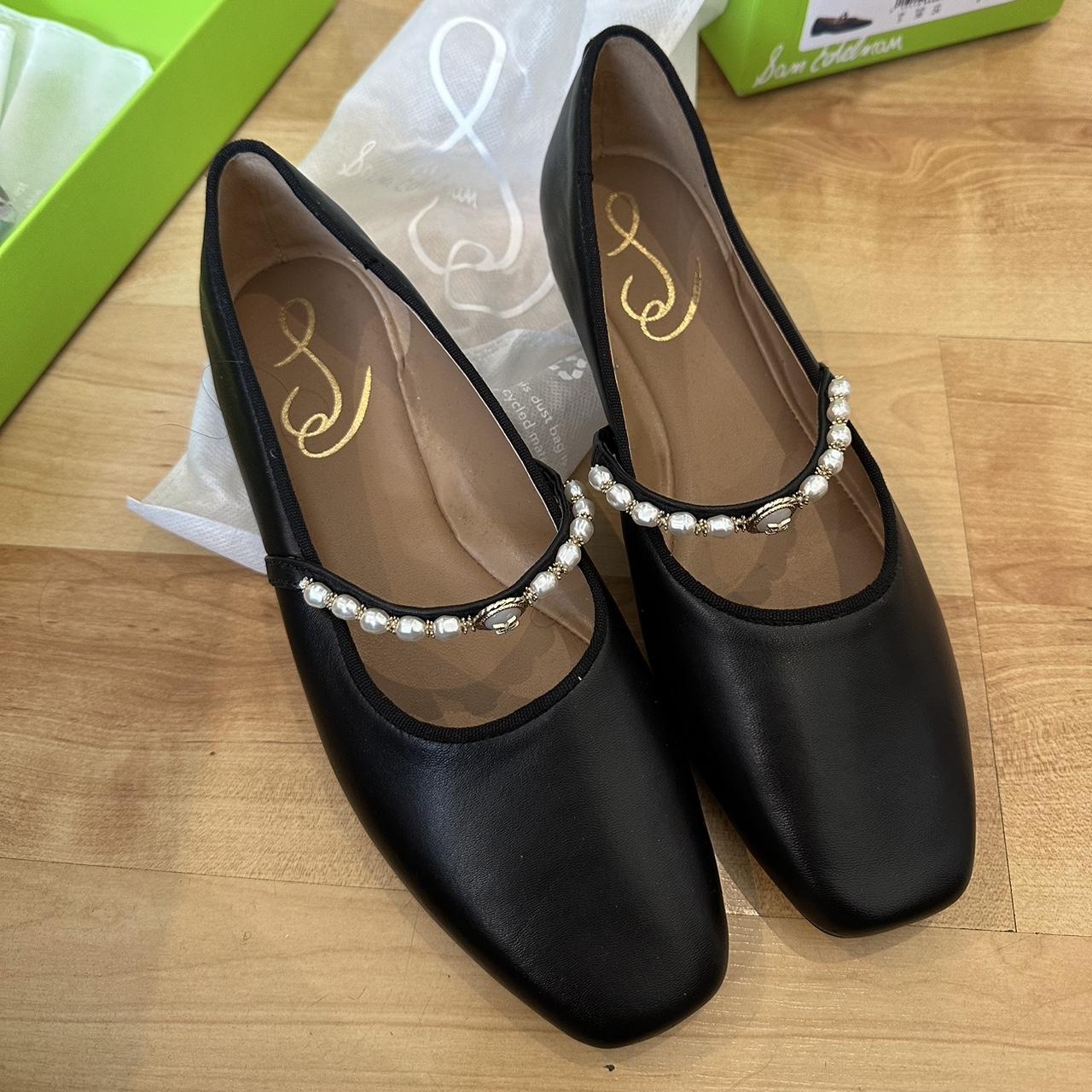 Sam Edelman Miriam black ballet flats with pearl... - Depop